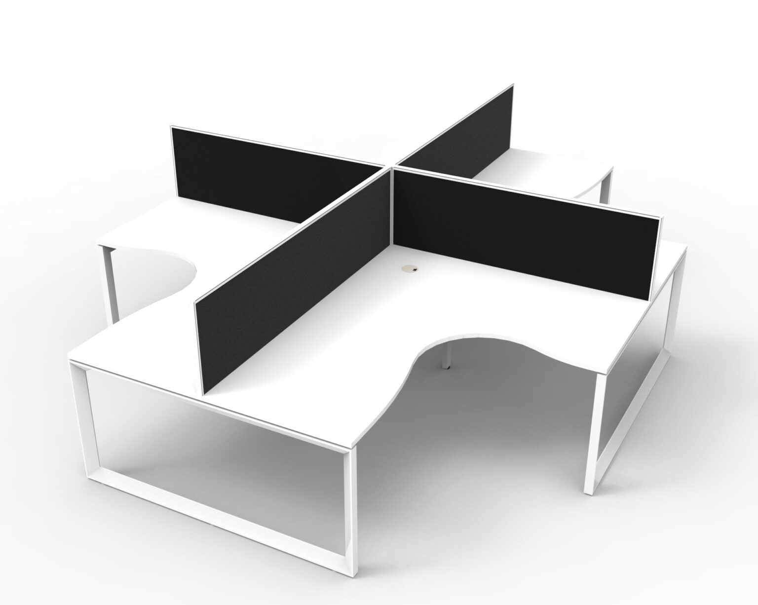 Deluxe Loop Leg Corner 4 Person Workstation | Enquire Now!