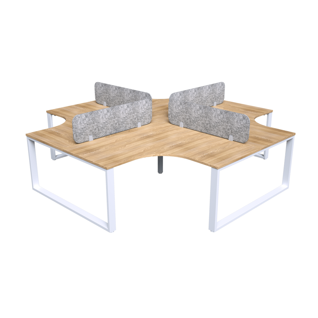 Loop 4 Person Workstation Pod With Screens